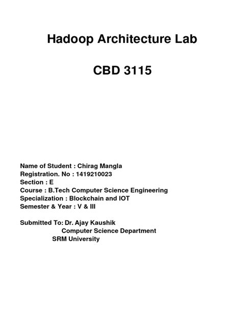 chiragmangla hadoop architecture pdf apache hadoop computer file