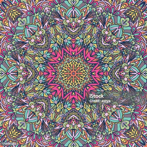 Warnawarni Suku Meriah Abstrak Floral Vector Pola Ilustrasi Stok Unduh Gambar Sekarang Abad