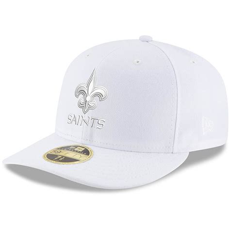 New Era New Orleans Saints White On White Low Profile 59fifty Fitted Hat