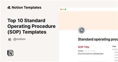 Top 10 Standard Operating Procedure Sop Templates Notion Template