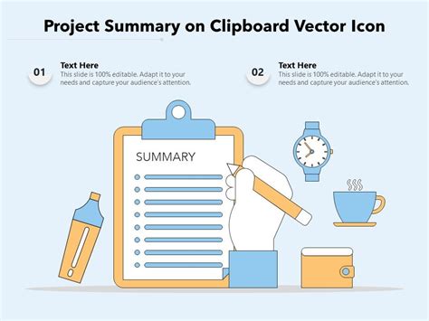 Project Summary On Clipboard Vector Icon Ppt PowerPoint Presentation Infographic Template
