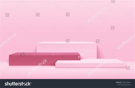 Pink Modern Steps Cube Shape Pedestal Stock Vector Royalty Free 1898143954 Shutterstock
