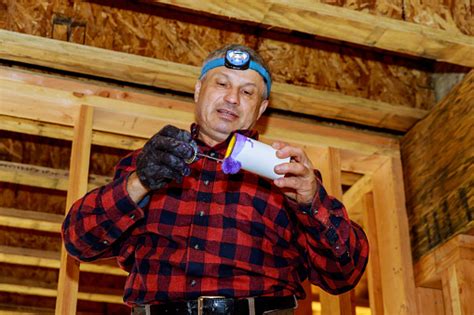 배관공이 Pvc 파이프에 접착제를 바르고 주거용 주택 건설을 위해 시멘트 접착제를 사용하여 플라스틱 파이프를 결합합니다 사람들에 대한 스톡 사진 및 기타 이미지 Istock