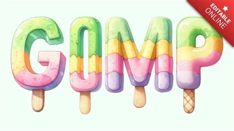 Gimp Icecream Font Text Effect Generator