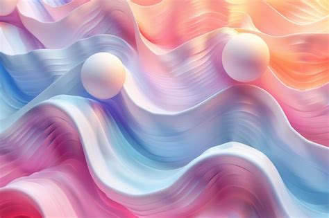 Premium Photo Isometric Spherical Forms Creating A Seamless Wave Pattern With Soft Gradient Colors
