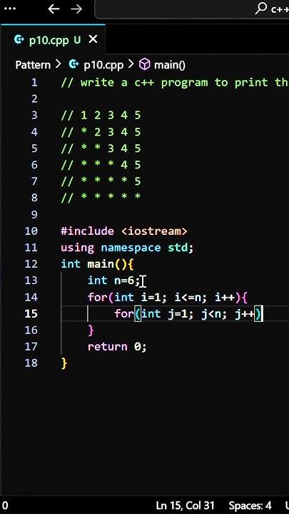 c star pattern day 12 digitalcodingadda coding shorts reels viralvideo codechallenge