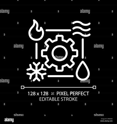 Hvac White Linear Icon For Dark Theme Stock Vector Image And Art Alamy