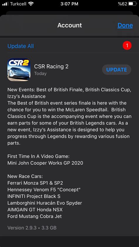 Update Out On Ios R CSRRacing2