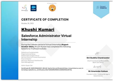 Khushi Kumari On Linkedin Smartinternz Salesforce Aicte Virtualinternship…