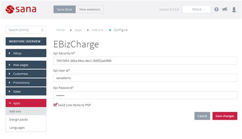 Configure Ebizcharge In Sana Admin