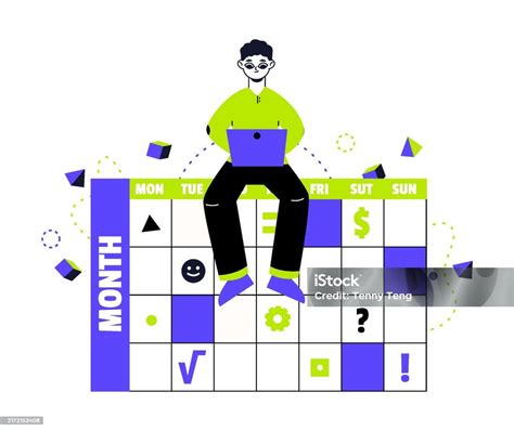회의 일정 개념입니다 시간 일정 계획 작업 또는 교육 Kanban 플래너 작업 계획 달력 평면 벡터 그림 시간 관리 개념 개념에 대한 스톡 벡터 아트 및 기타 이미지