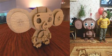 Вектор Чебурашка для лазерной резки Coreldraw