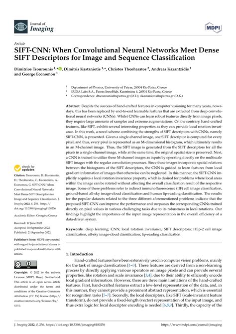 Pdf Sift Cnn When Convolutional Neural Networks Meet Dense Sift Descriptors For Image And