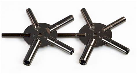 2x all sizes clock winding keys spider star key wind black odd even