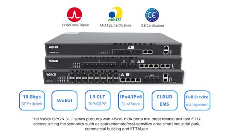 Network Epon Gpon Olt 124816 Ports 10ge For Huawei Zte Vsol