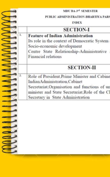 Maharshi Dayanand University Ba 3rd Semester Public Administration Notes Pdf Complete