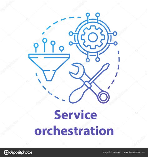 Service Orchestration Concept Icon Software Development Idea Thin Line Illustration Stock Vector