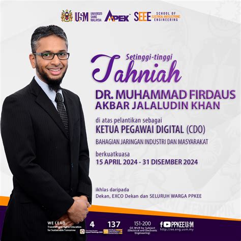 Tahniah Dr Muhammad Firdaus Akbar Jalaludin Khan
