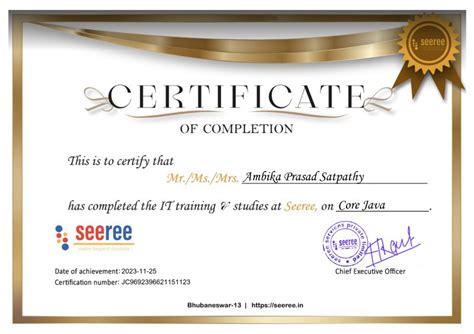 Ambika Prasad Satpathy On Linkedin Hello Connections I Am Glad To Share My Core Java Completion