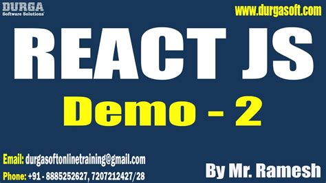React Js Tutorials Demo 2 By Mr Ramesh On 11 04 2023 7pm Ist