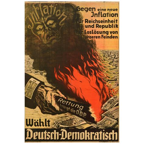 Original Vintage Propaganda Election Poster Vote German Democratic Ddp