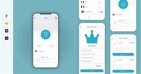Vpn And Speed Test Mobile App Ui Kit Graphic Templates Envato Elements
