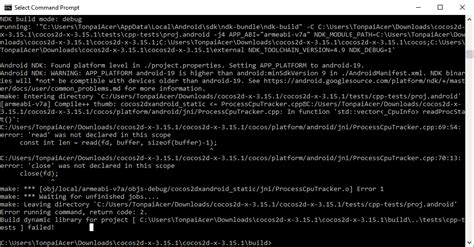 Cocos2d X I Have An Error When I Try To Run Python Android Buildpy P 19 Cpp Tests In