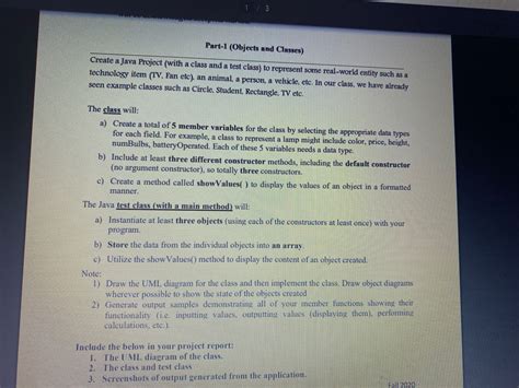 Answered Part 1 Objects And Classes Create A Bartleby