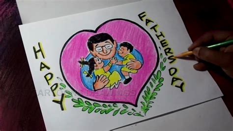 How To Draw Happy Fathers Day Greeting Youtube
