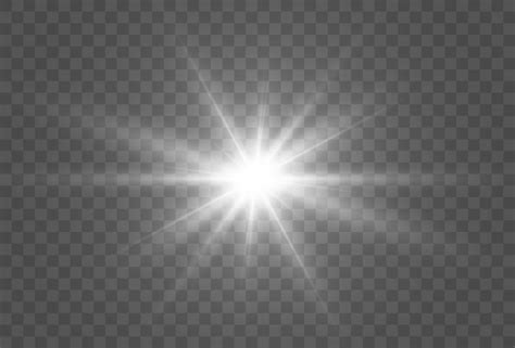 밝고 아름다운 별 투명한 배경에 조명 효과 프리미엄 벡터
