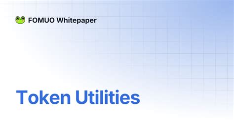 Token Utilities Fomuo Whitepaper