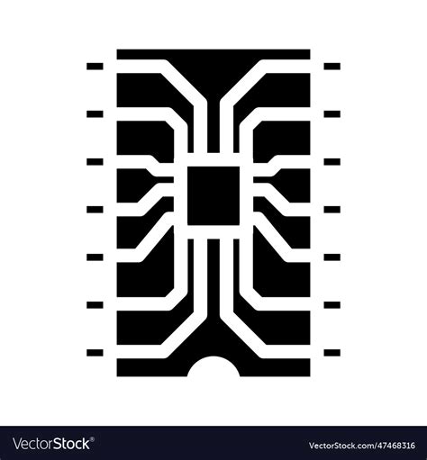 Ic Chip Electronic Component Glyph Icon Royalty Free Vector