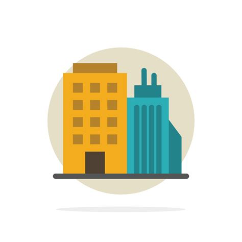 Building Office Tower Head Office Abstract Circle Background Flat Color