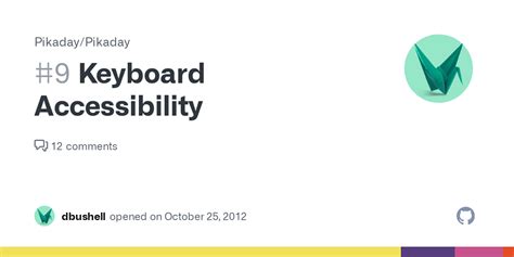 Keyboard Accessibility · Issue 9 · Pikadaypikaday · Github