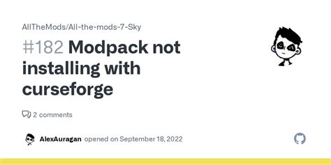 Modpack Not Installing With Curseforge · Issue 182 · Allthemodsall The Mods 7 Sky · Github