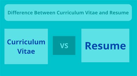 Difference Between Curriculum Vitae And Resume CV Vs Resume