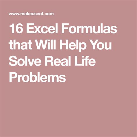 15 Excel Formulas That Will Help You Solve Real Life Problems Excel