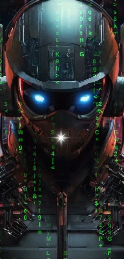 Futuristic Cyborg With Data Code Free Download