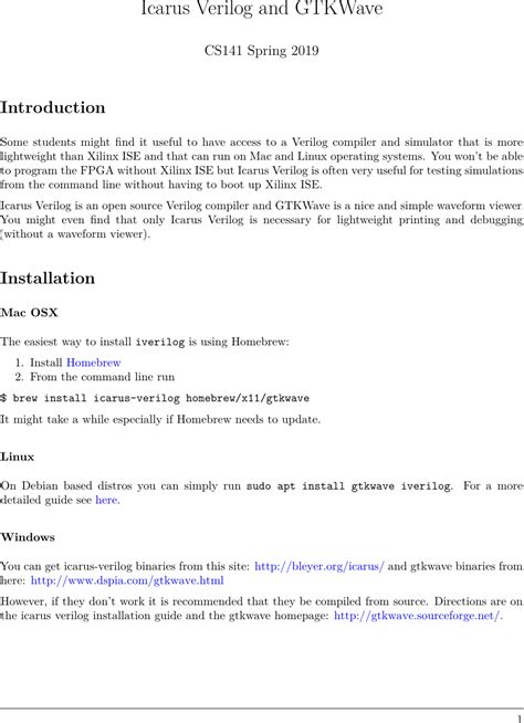 Icarus Verilog And Gtkwave Guide