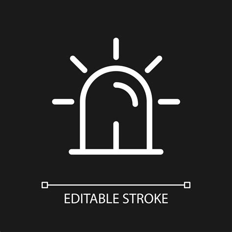Siren Pixel Perfect White Linear Ui Icon For Dark Theme Emergency Vehicle Lighting Ambulance