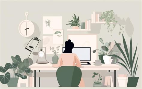 Premium Ai Image There Is A Woman Sitting At A Desk With A Computer Generative Ai