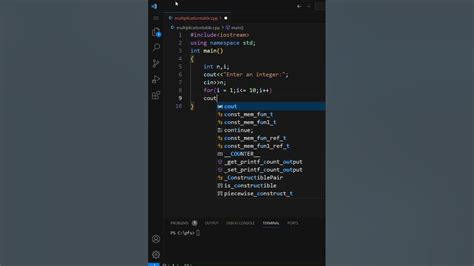Multiplication Table With Cpp Programming Language Coding Programming Cppprogramming Youtube