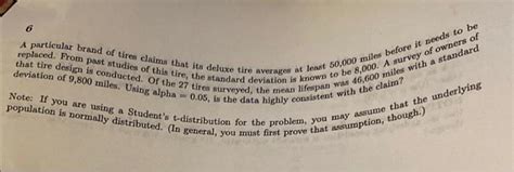 Solved G That Tire Design Is Conducted Of The 27 The