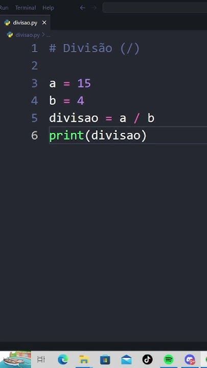 Divisão Em Python Programação Python Programming Pythonprogramming