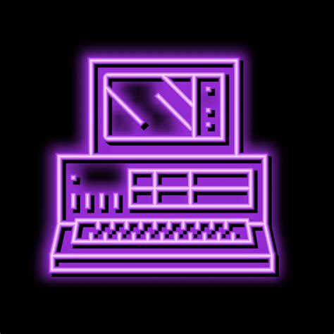 Computer Pc Retro Device Neon Glow Icon Illustration Vector Art At Vecteezy