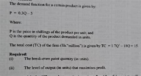 Solved The Demand Function For A Certain Product Is Given Chegg