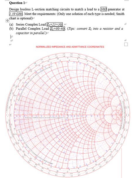 Solved Question Le Design Lossless L Section Matching Chegg Com
