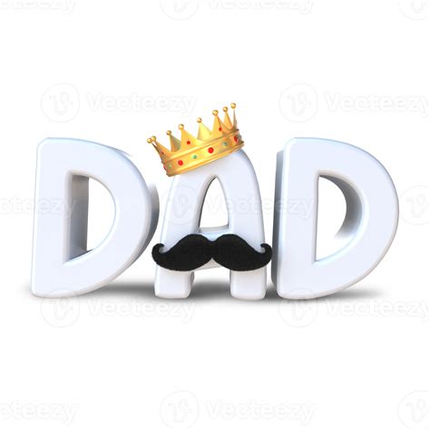 3d Rendering Word Dad With Golden Crown 24596302 Png