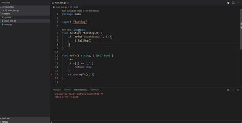 Panic When Debug Test No Panic When Run Test Issue Microsoft Vscode Go GitHub