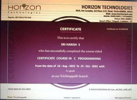 Achievements Programming Cprogramming Engineeringjourney Lifelong Sri Harish S